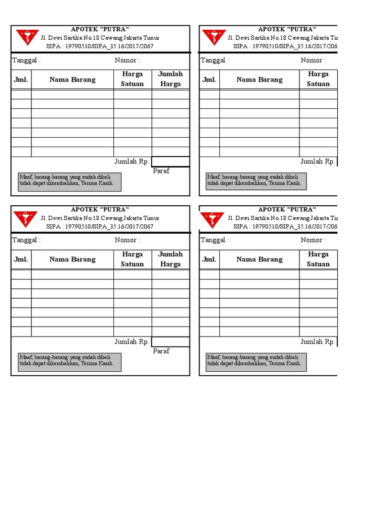 Nota Apotek 2018 NEW | PDF