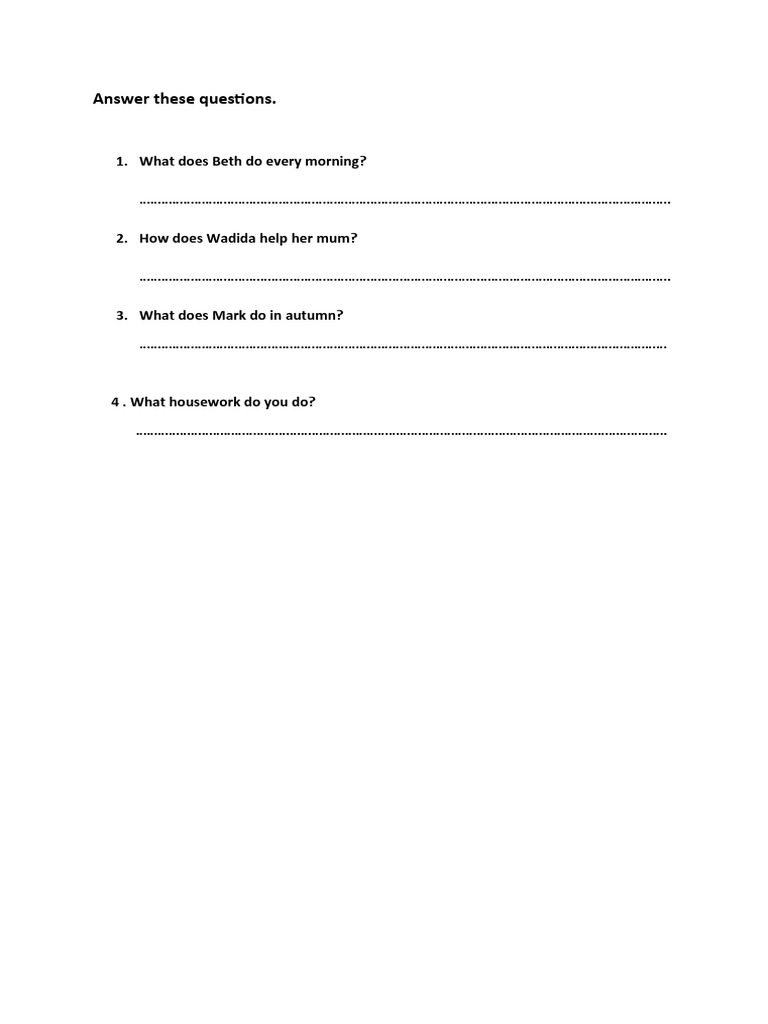 Year 4 Comprehension Questions | PDF