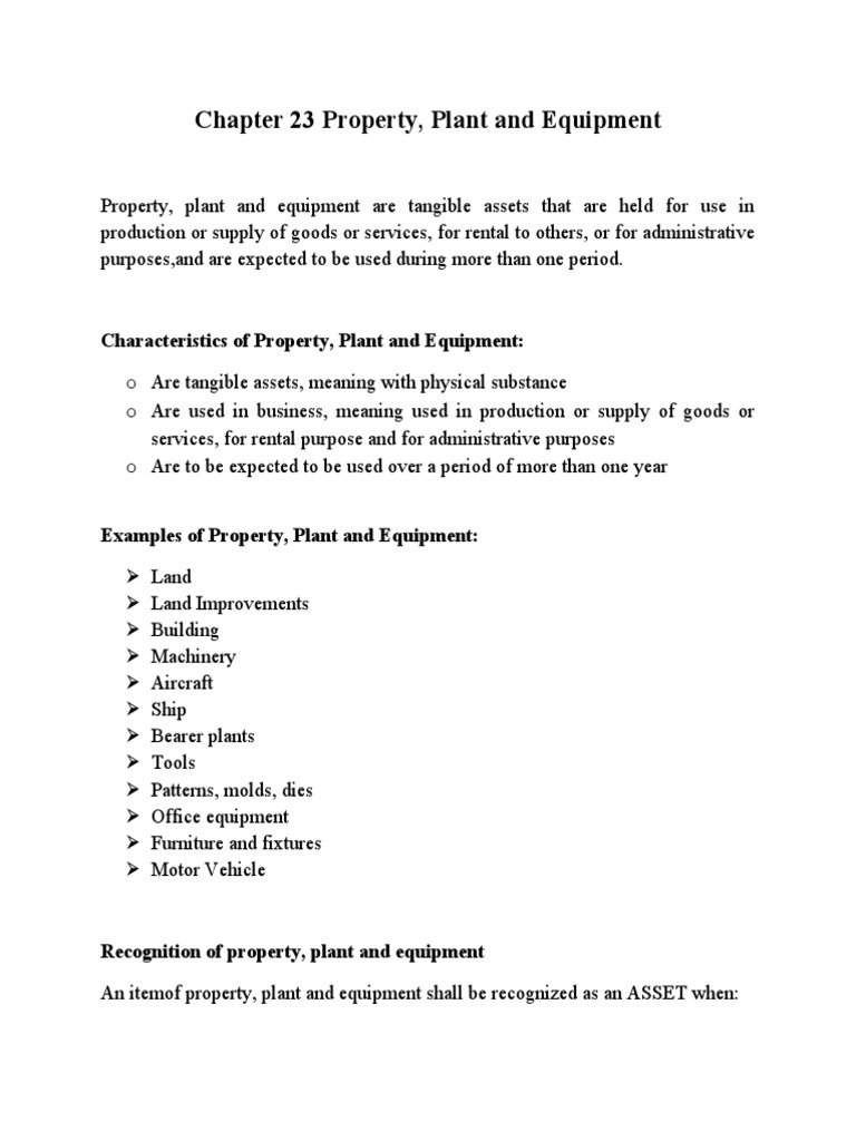 Chapter 23 PPE | PDF | Fixed Asset | Fair Value