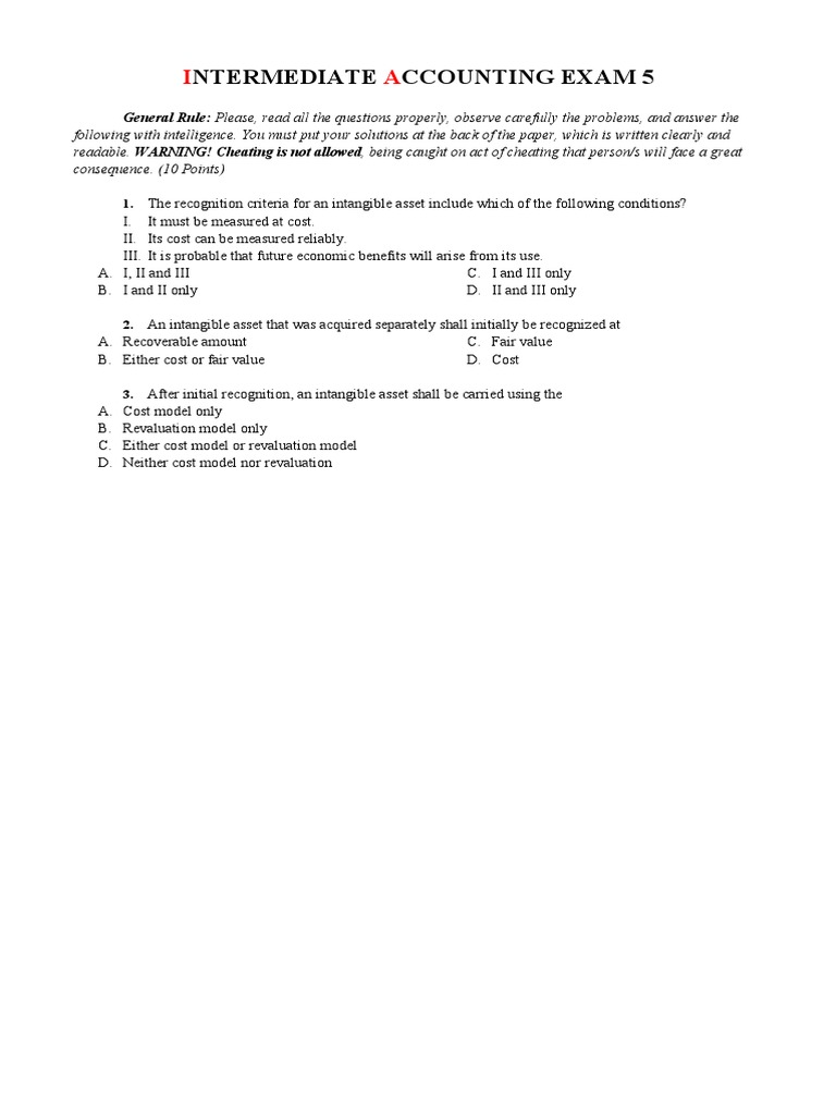 Intermediate Accounting Exam 5 | PDF