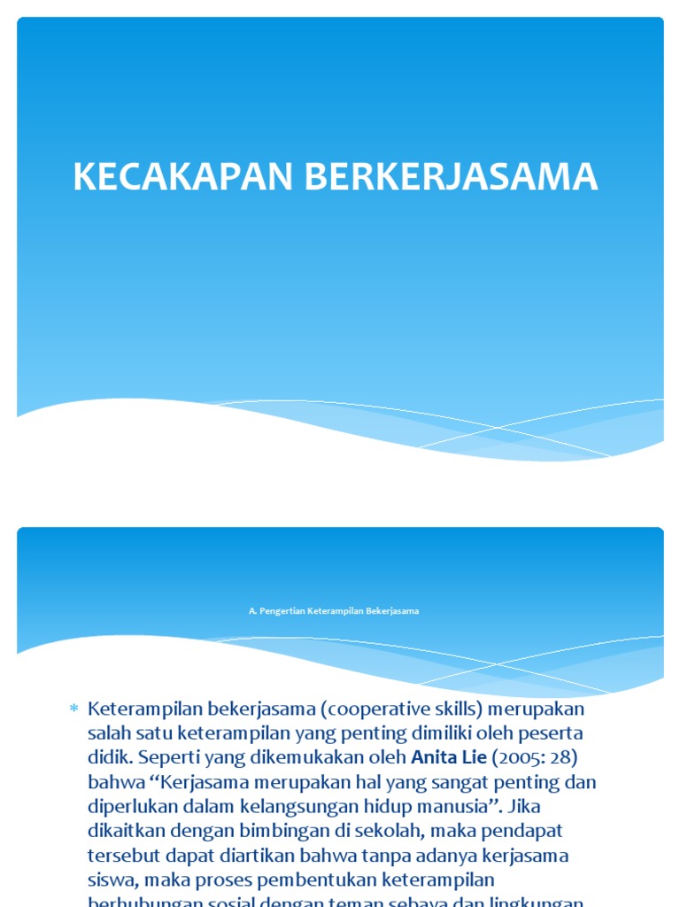 Keterampilan Kerjasama Siswa | PDF | Karier & Perkembangan