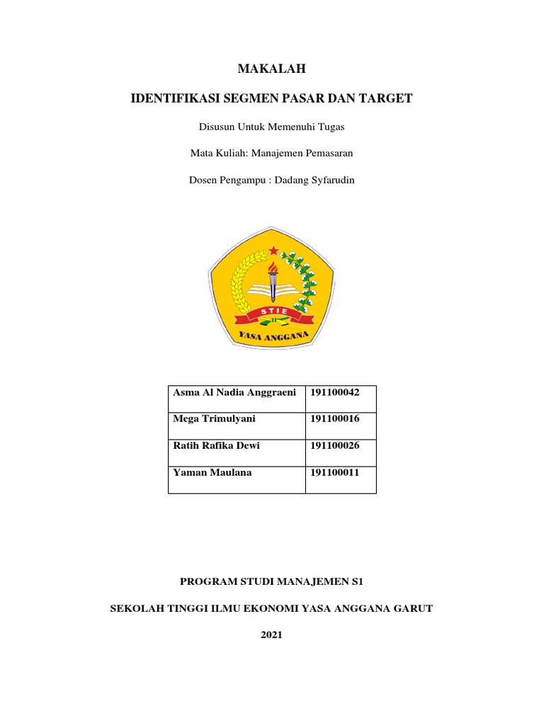 Identifikasi Segmen Pasar Dan Target | PDF