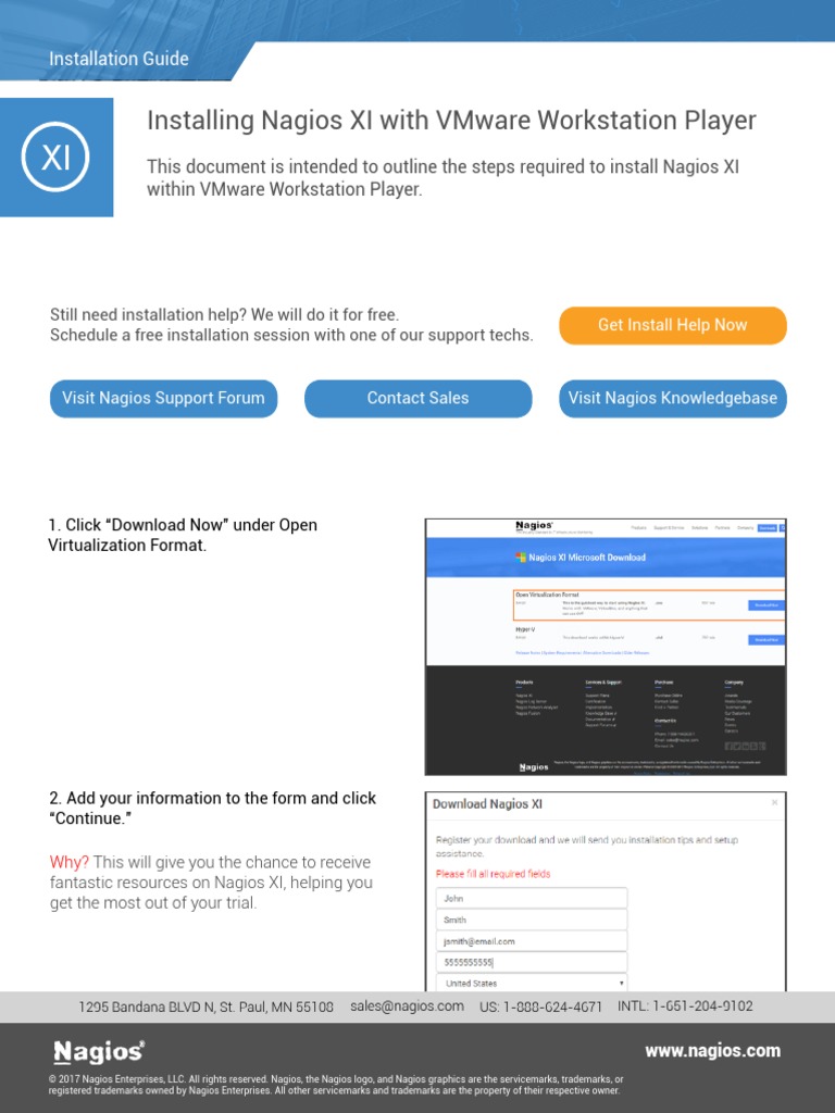 Installing Nagios XI With VMware Workstation Player | PDF | Login | V Mware
