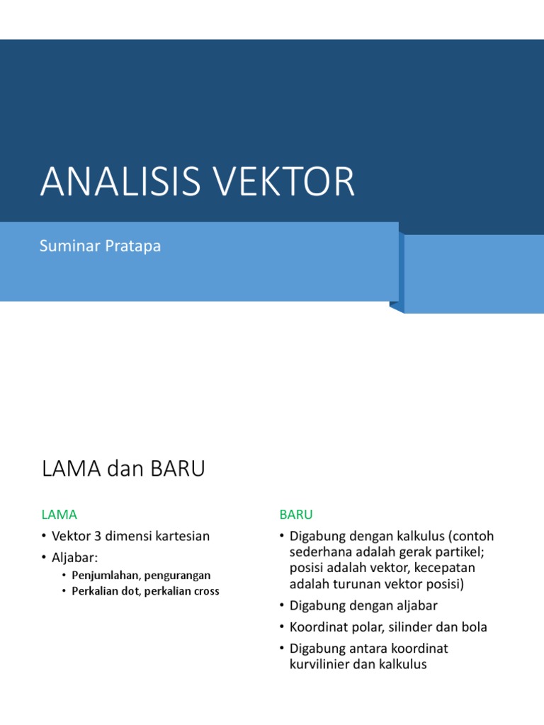 Analisis Vektor - Bagian 1 | PDF