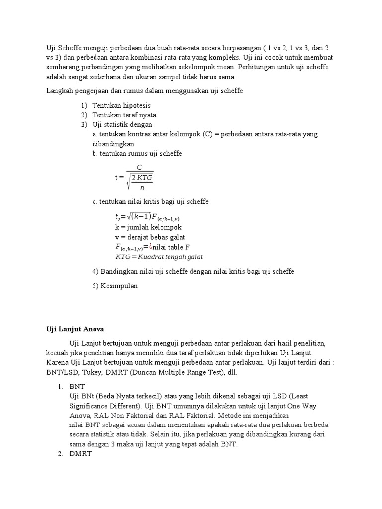 Uji Scheffe | PDF