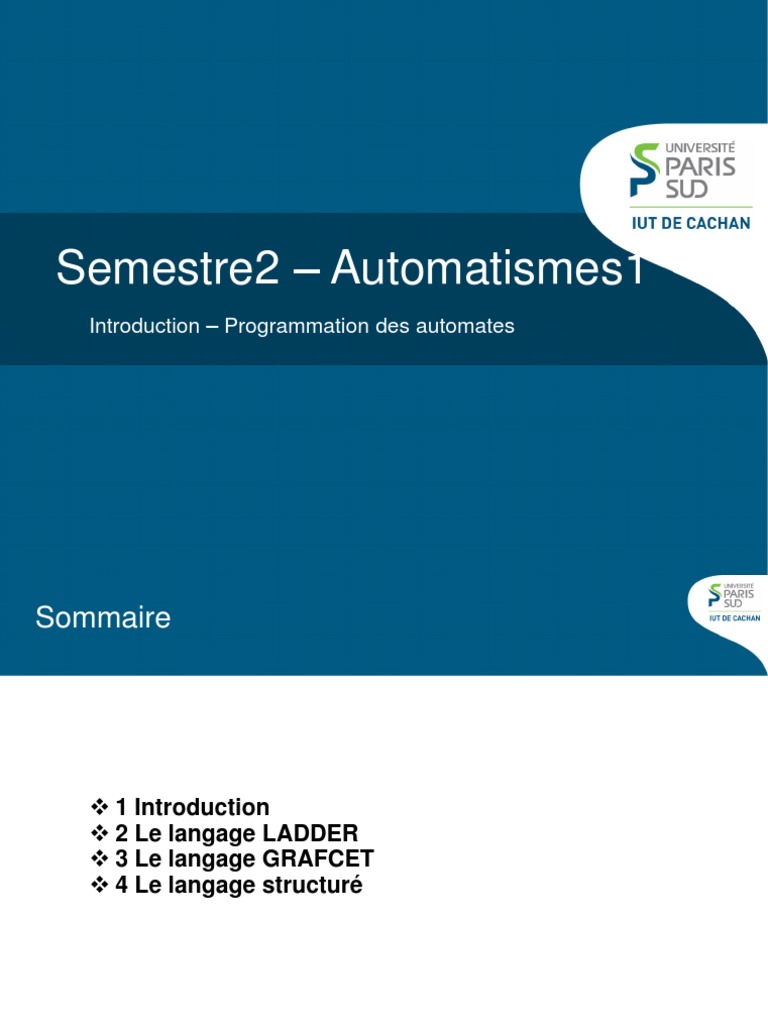 Cours Automatismes 2 2015 | PDF | Automate programmable industriel ...