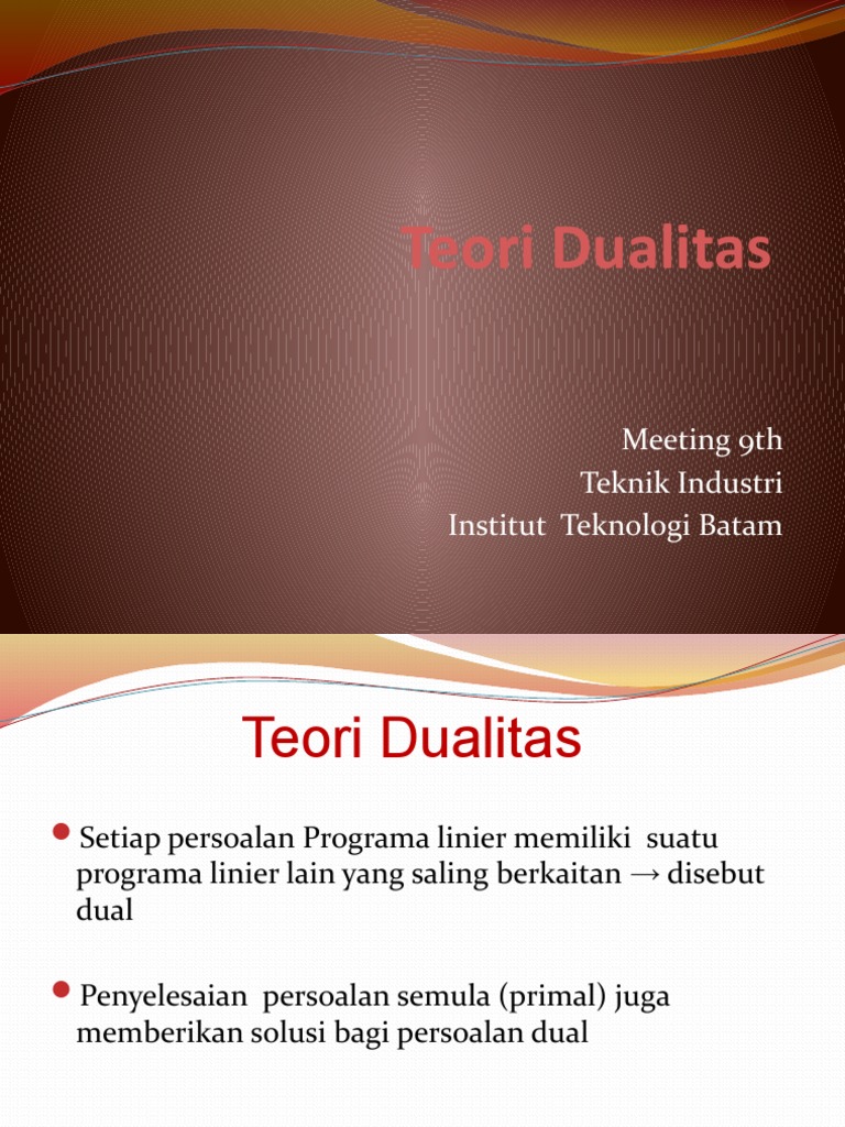6.teori Dualitas | PDF