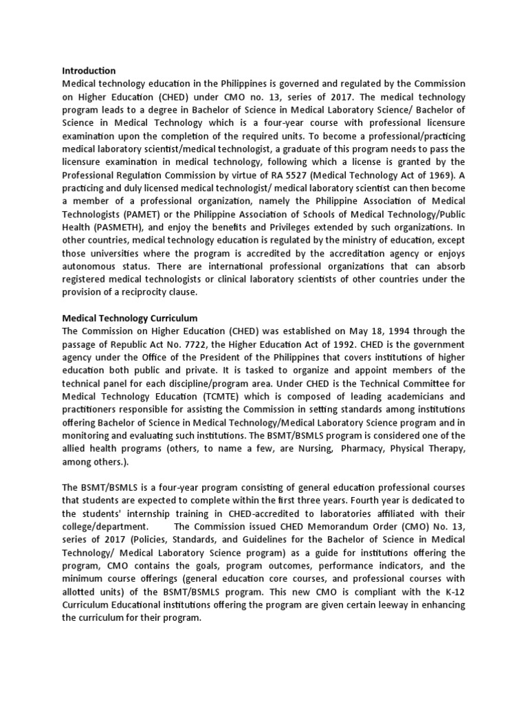 UNIT 3.0 Medical Technology Curriculum | PDF | Cytopathology | Blood Cell