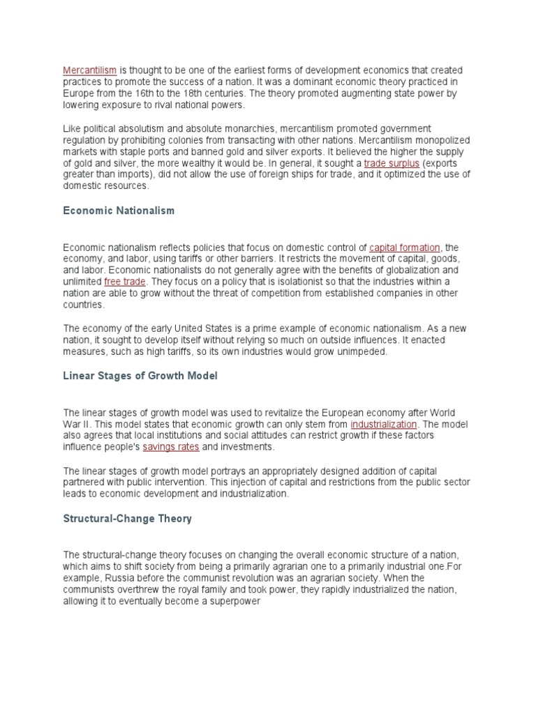 types-of-economic-development-pdf-mercantilism-tariff