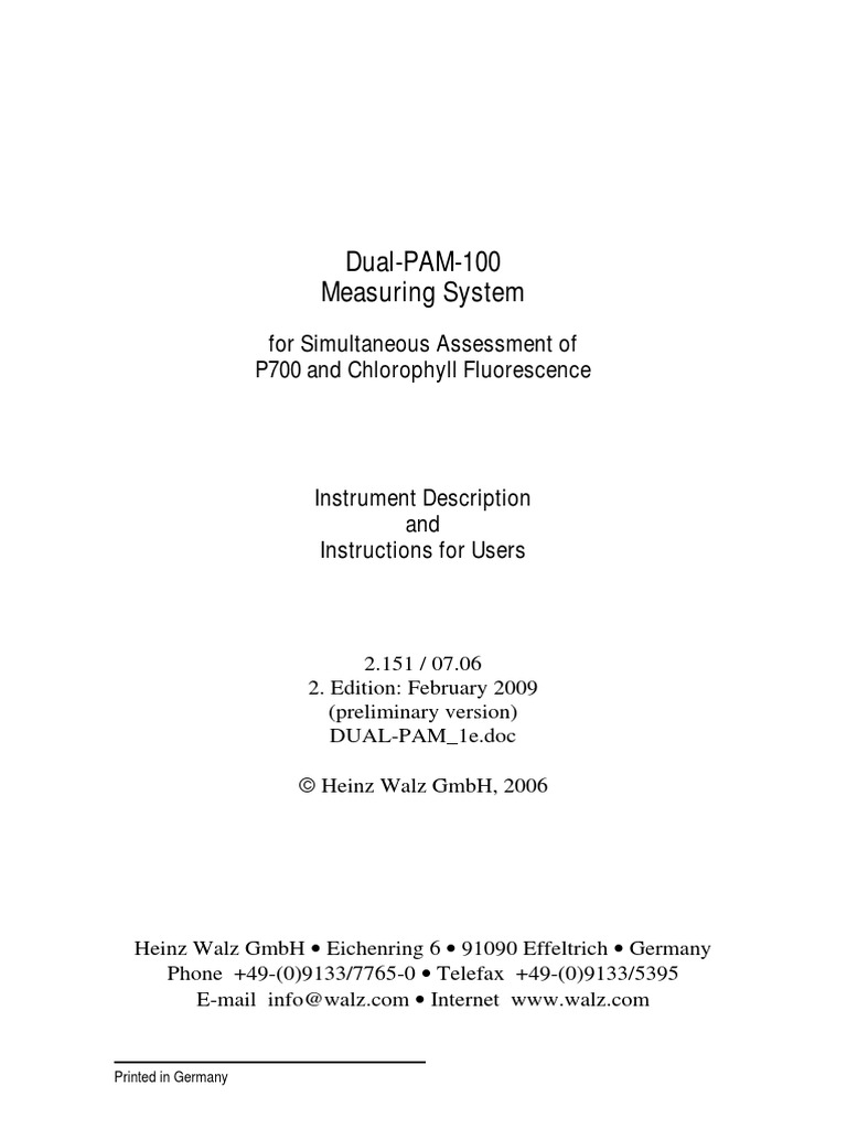Dual-PAM 100 | PDF | Fluorescence | Usb