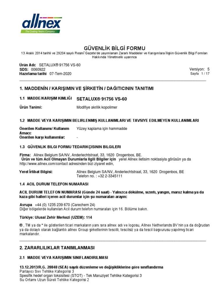 Aej00536 Setalux 91756 vs-60 Sds TR | PDF