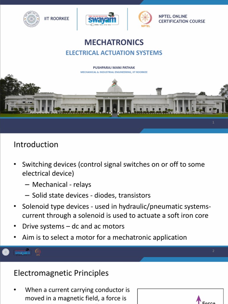 Mechatronics: Electrical Actuation Systems | PDF | Electric Motor | Electromagnetic Induction