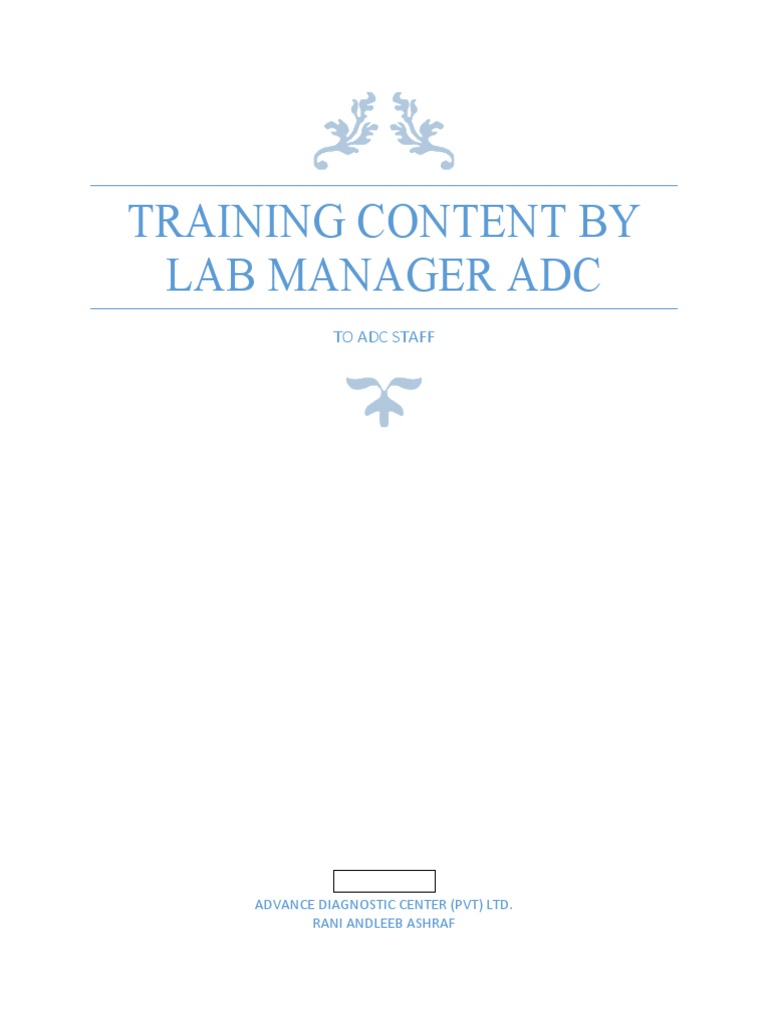 Training Module by Lab Manager Adc | PDF | Medical Diagnosis | Medical ...