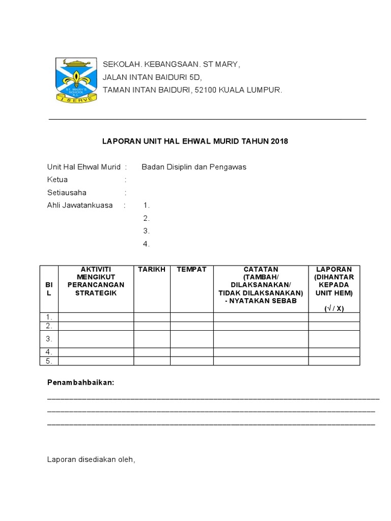 Laporan Akhir Tahun Unit HEM | PDF
