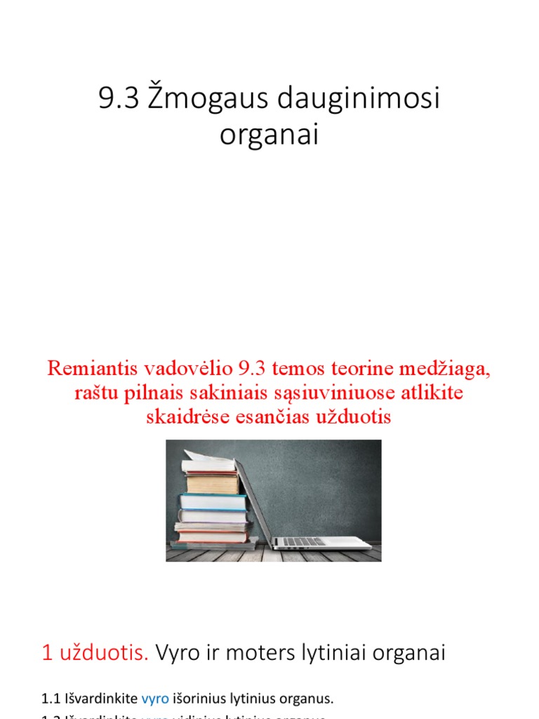 9.3 Zmogaus Dauginimosi Organai - Uzd. 9 Kl. | PDF
