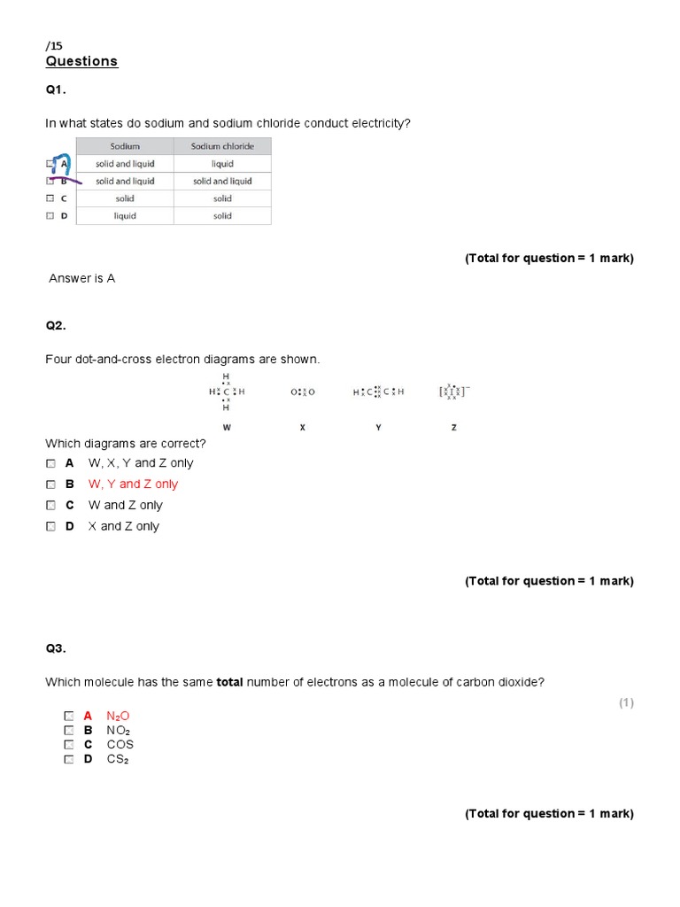 Bonding Questions 2 | PDF | Chemical Bond | Ion