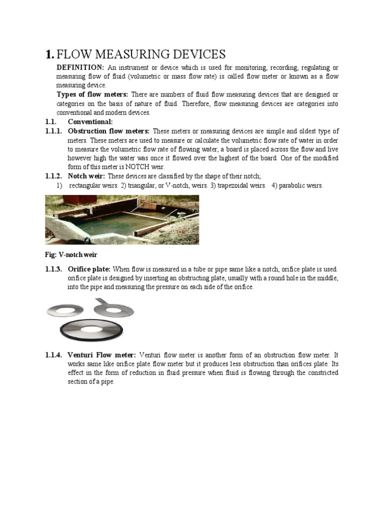 Flow Measuring Devices: Definition | PDF | Pressure Measurement | Flow ...