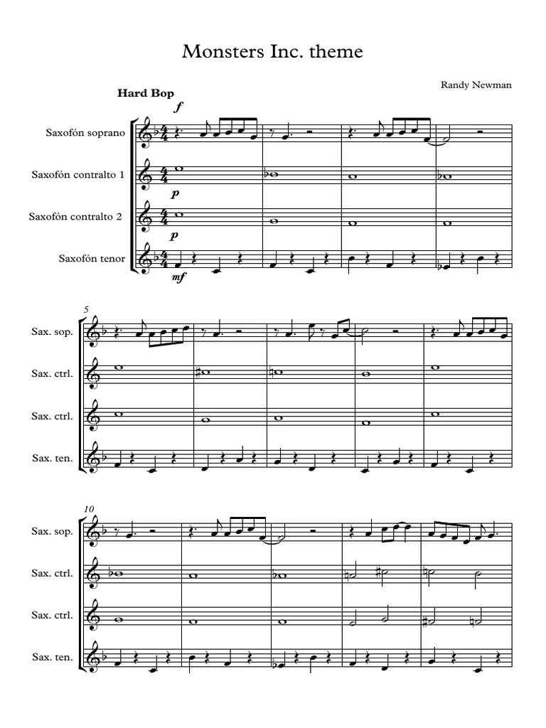 Monsters Inc Theme - Partitura Completa | PDF | Divertissement (Général)