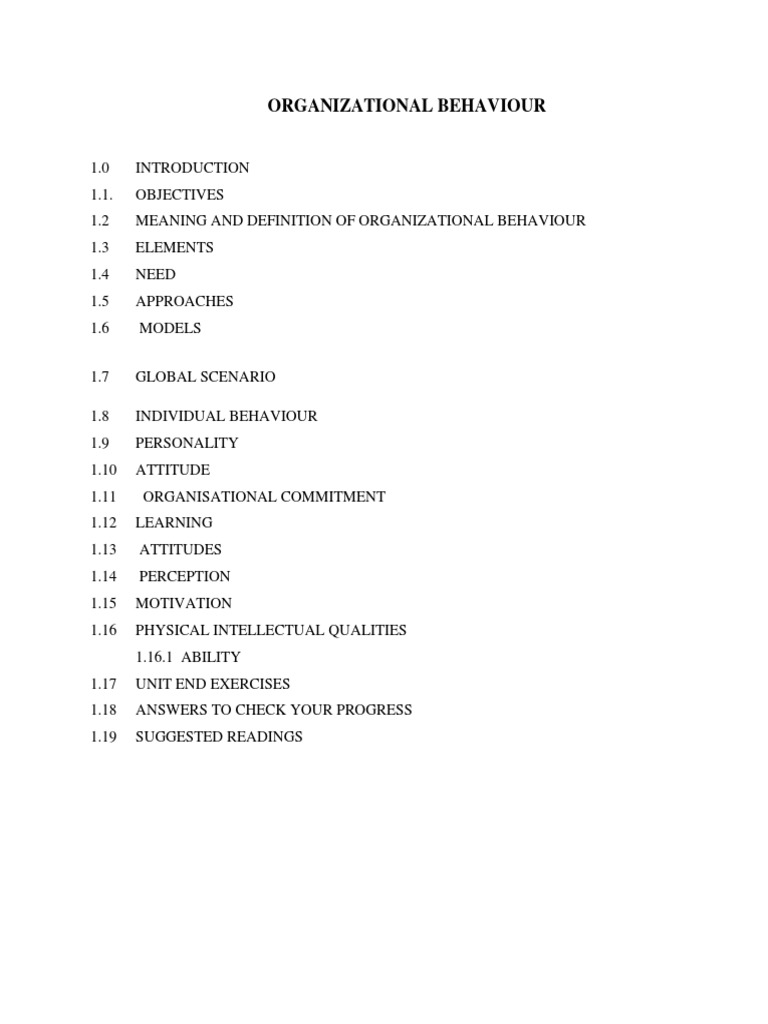 Understanding Organizational Behaviour | PDF | Organizational Behavior ...