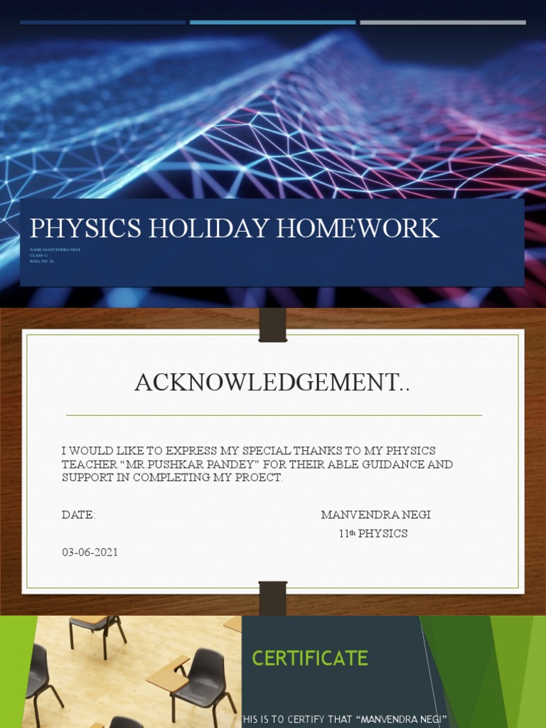 Physics Holiday Homework | PDF | International System Of Units | Physics