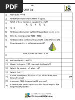 Year 5 Mental Maths Quiz and Answers | PDF
