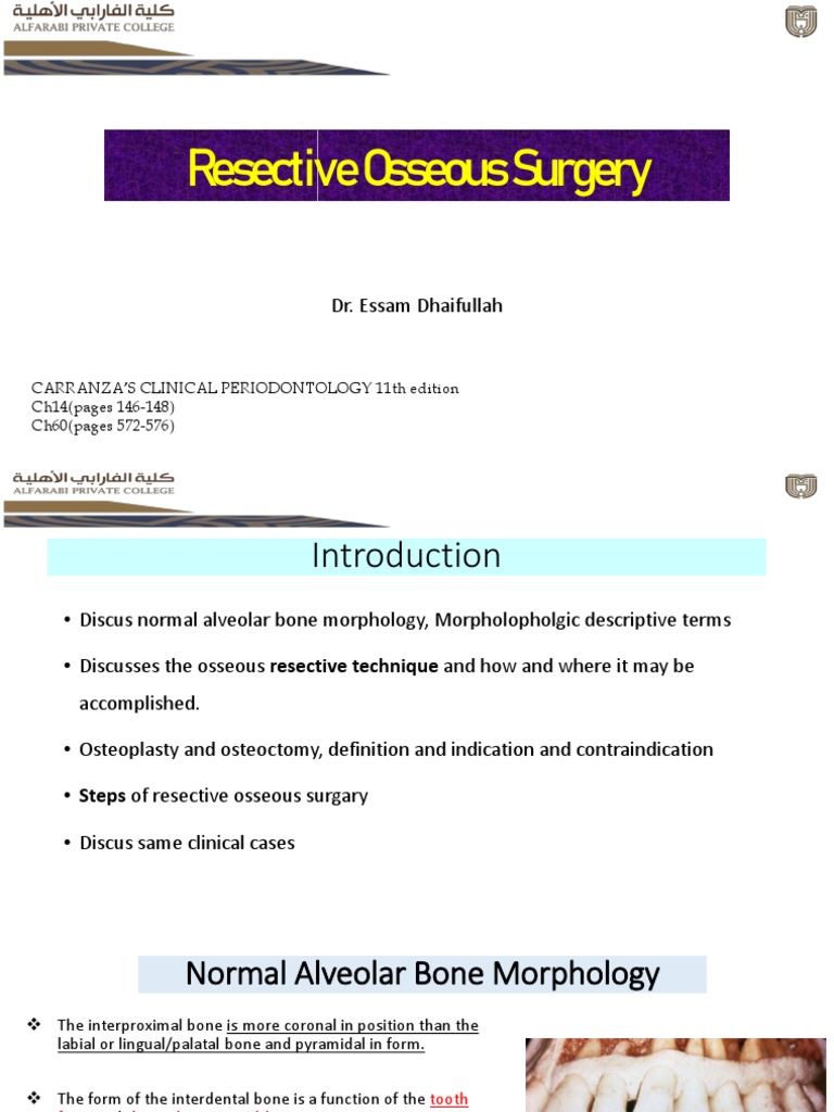 Lecture 5 - Resective Osseous Surgery | PDF | Periodontology | Mouth