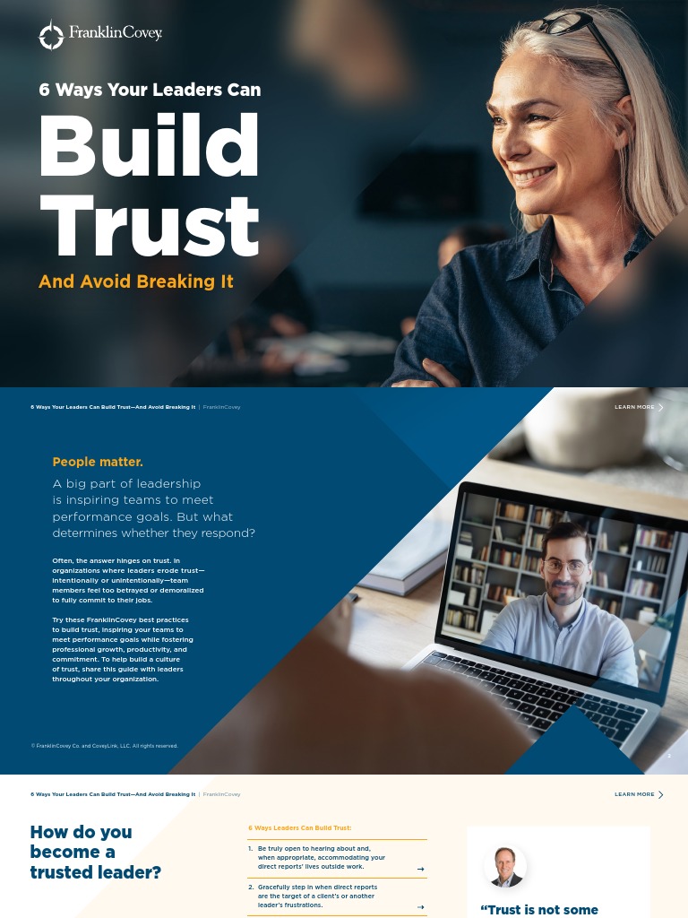 6 Ways Managers Can Build Trust - AW - Final | PDF | Leadership | Human ...
