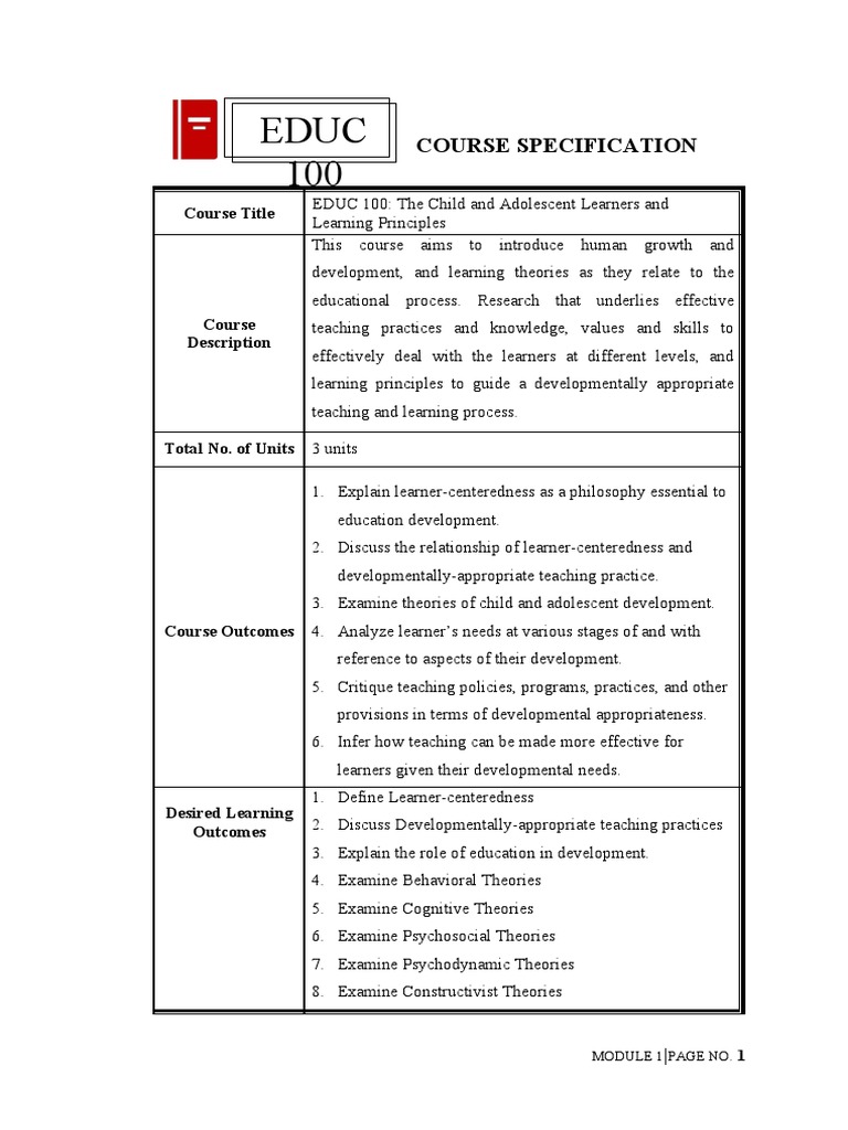 Educ 100 Module 1 | PDF | Constructivism (Philosophy Of Education ...