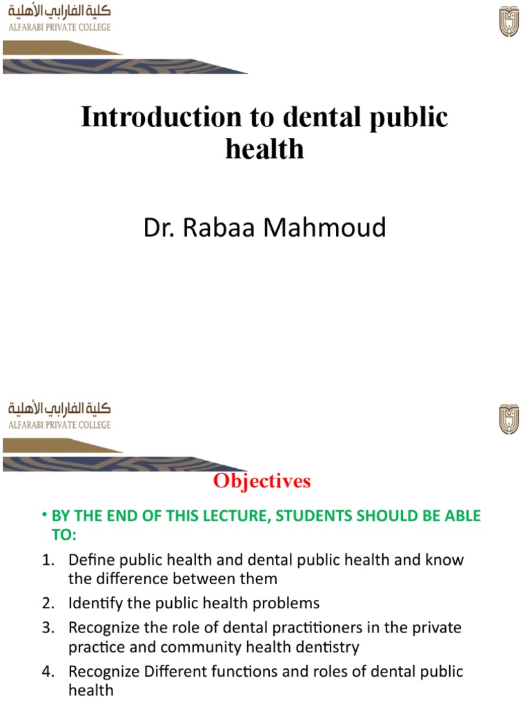 Introduction to Dental Public Health | PDF | Dentistry | Public Health
