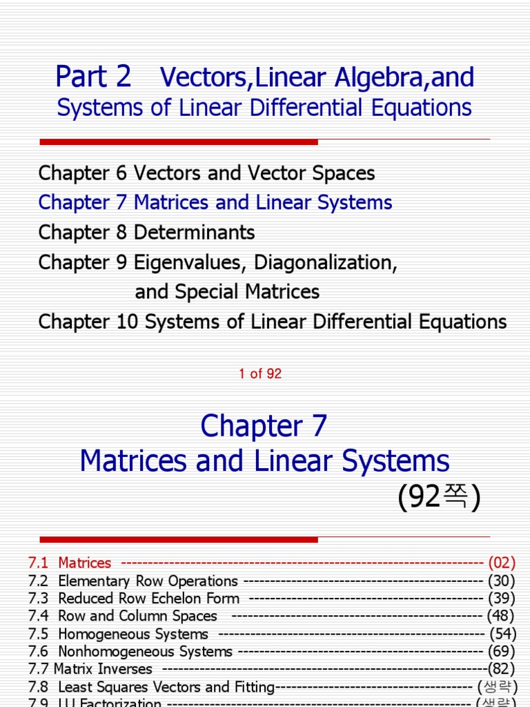 ONeil7 7th Matrices and Linear Systems | PDF | Matrix (Mathematics ...