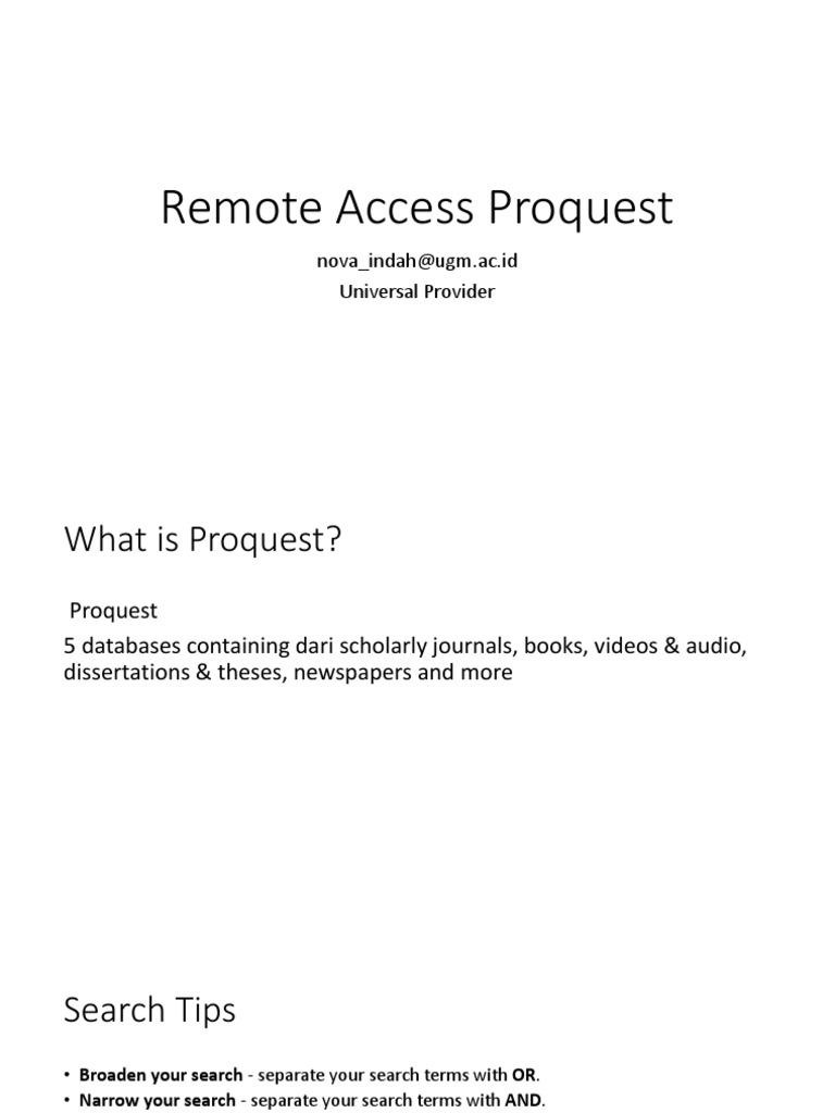 Remote Access Proquest | PDF