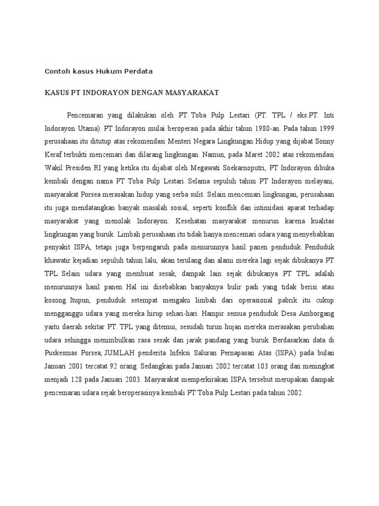 Contoh Kasus Hukum Perdata | PDF