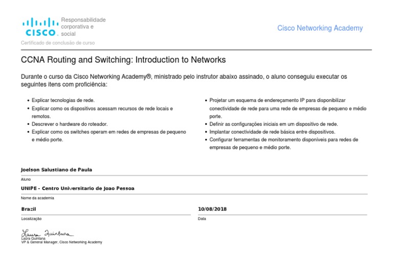 CCNA Routing and Switching: Introduction To Networks | PDF | Negócios | Computadores