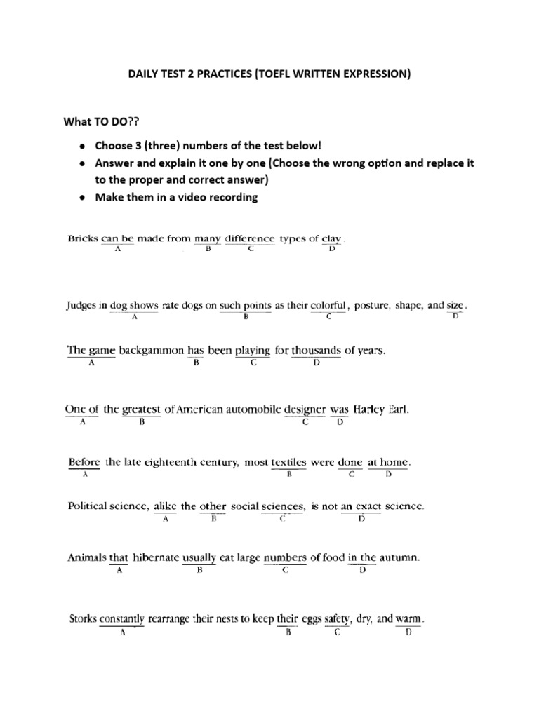 Daily Test 2 Practices Tbu 7 | PDF | Games & Activities | Language Arts ...