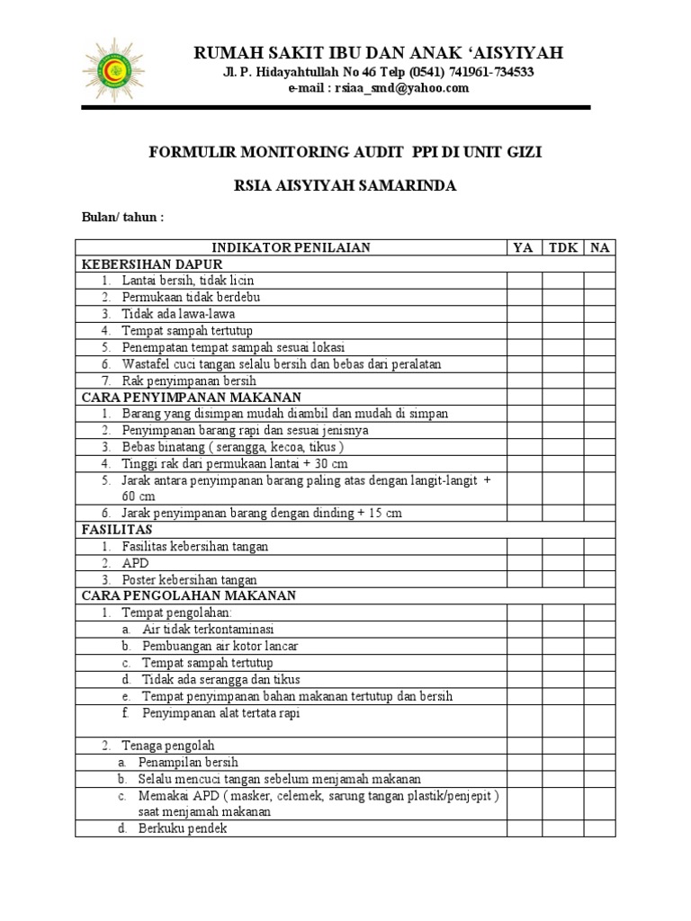 Monitoring Audit Unit Gizi | PDF