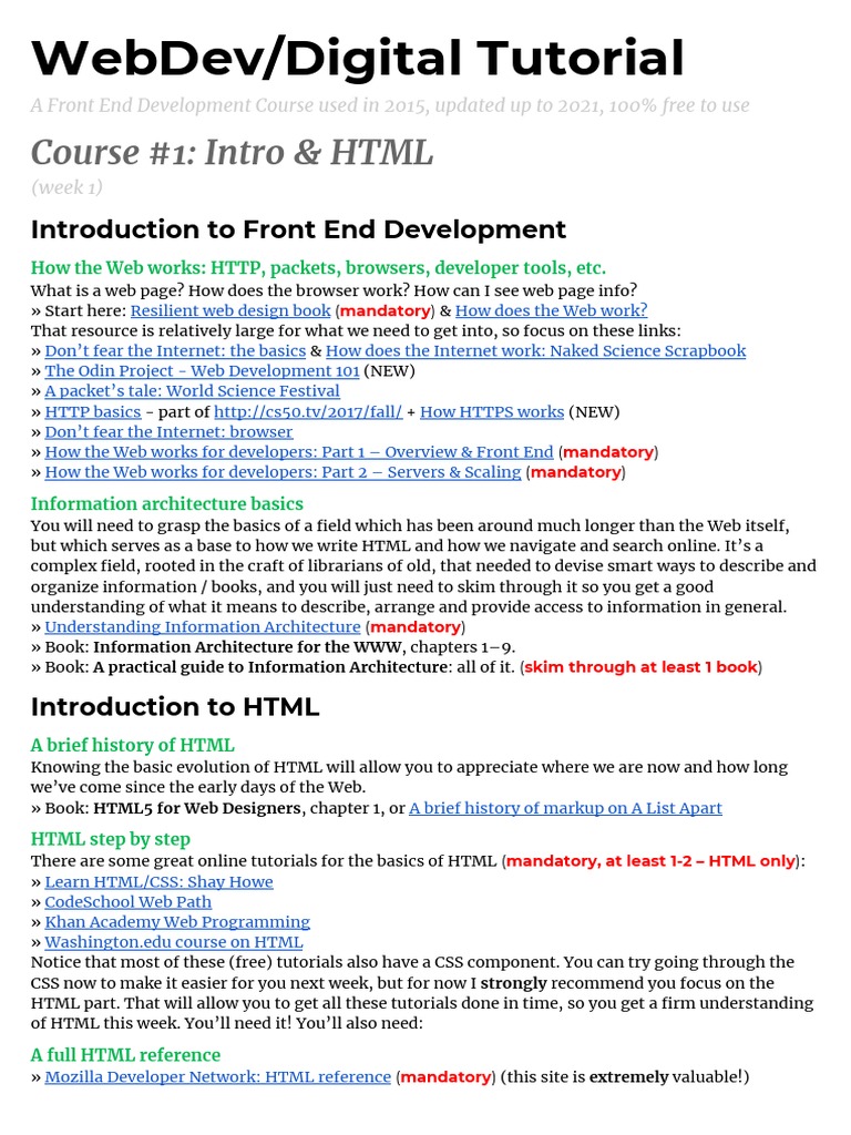 Viorel's Tutorial - Front End Web Development & Digital Expertise | PDF ...