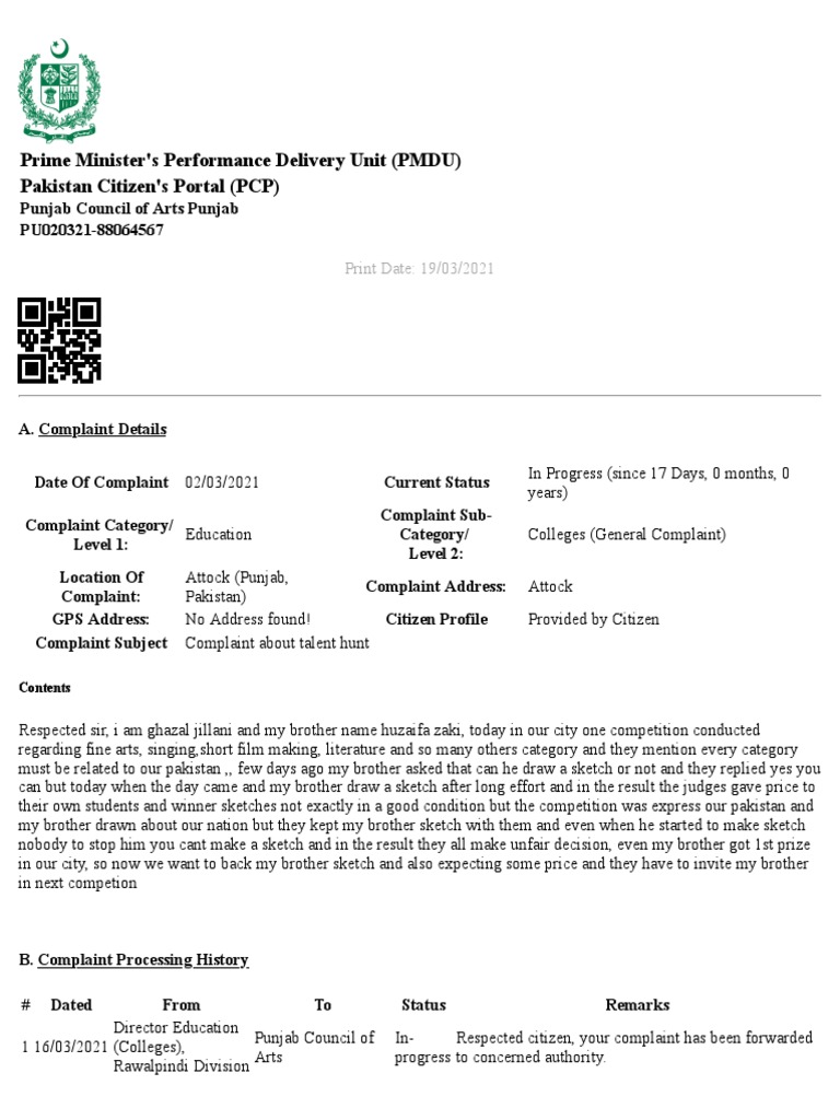 Prime Minister's Performance Delivery Unit (PMDU) Pakistan Citizen's ...