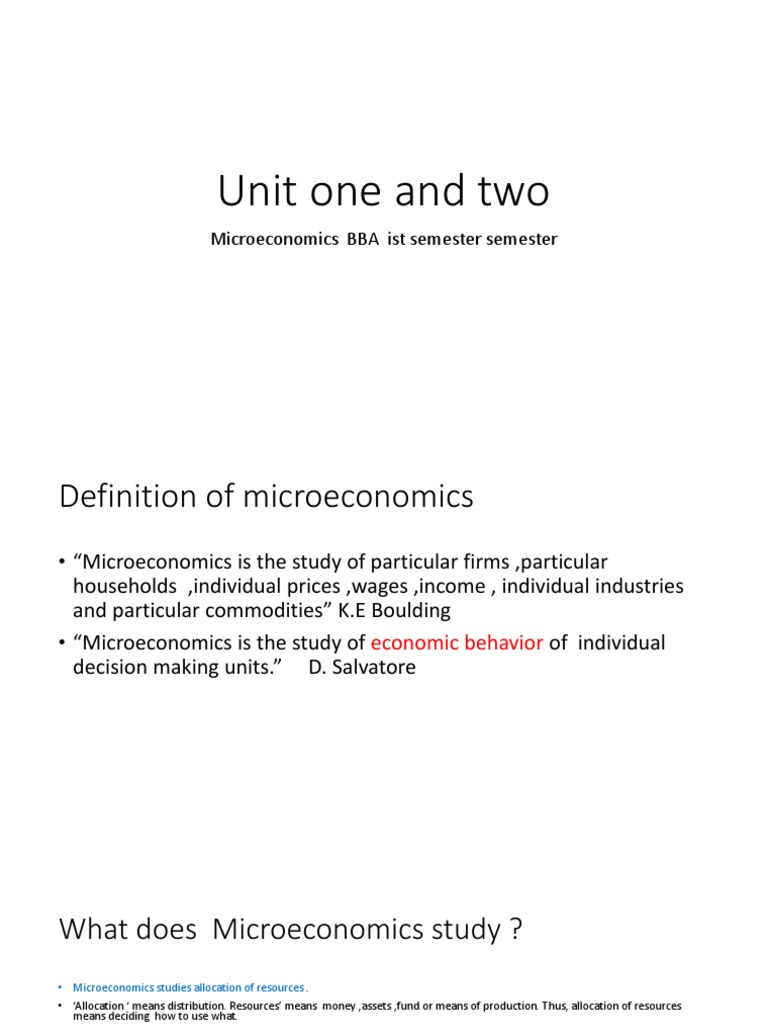 Understanding Microeconomics: An Analysis of Key Concepts Regarding ...