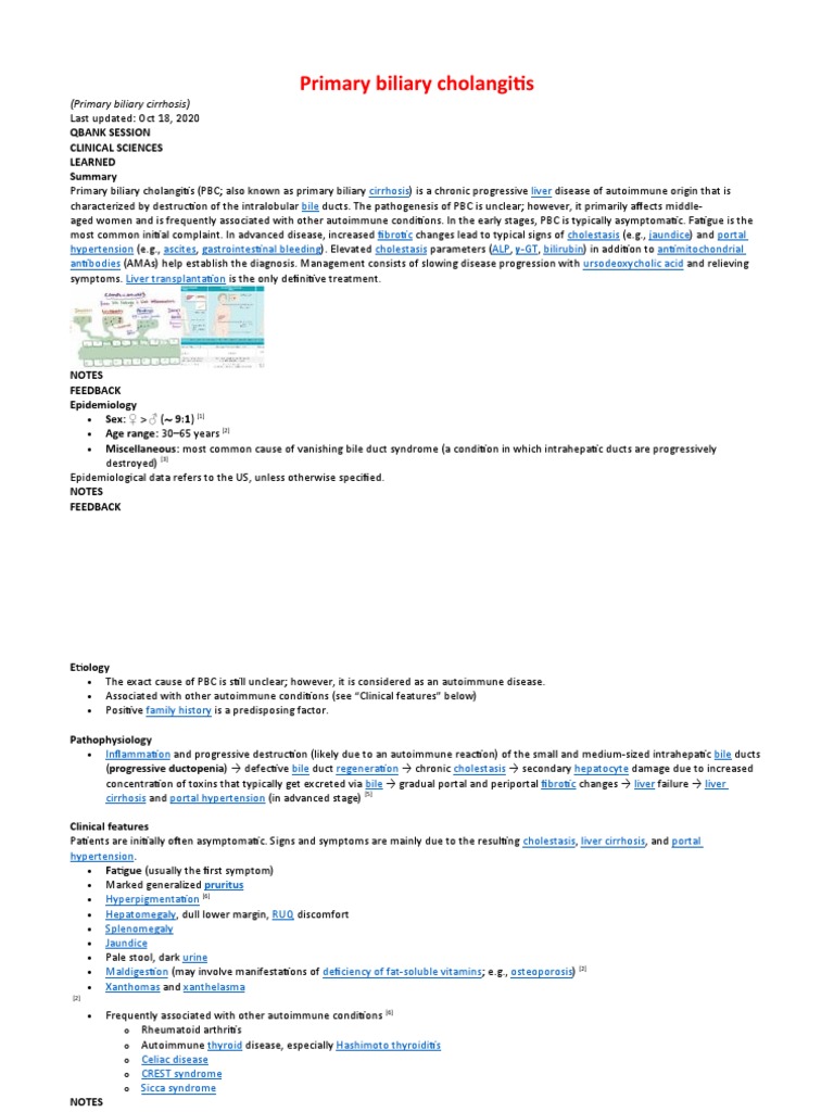 Primary Biliary Cholangitis | Download Free PDF | Cirrhosis | Liver