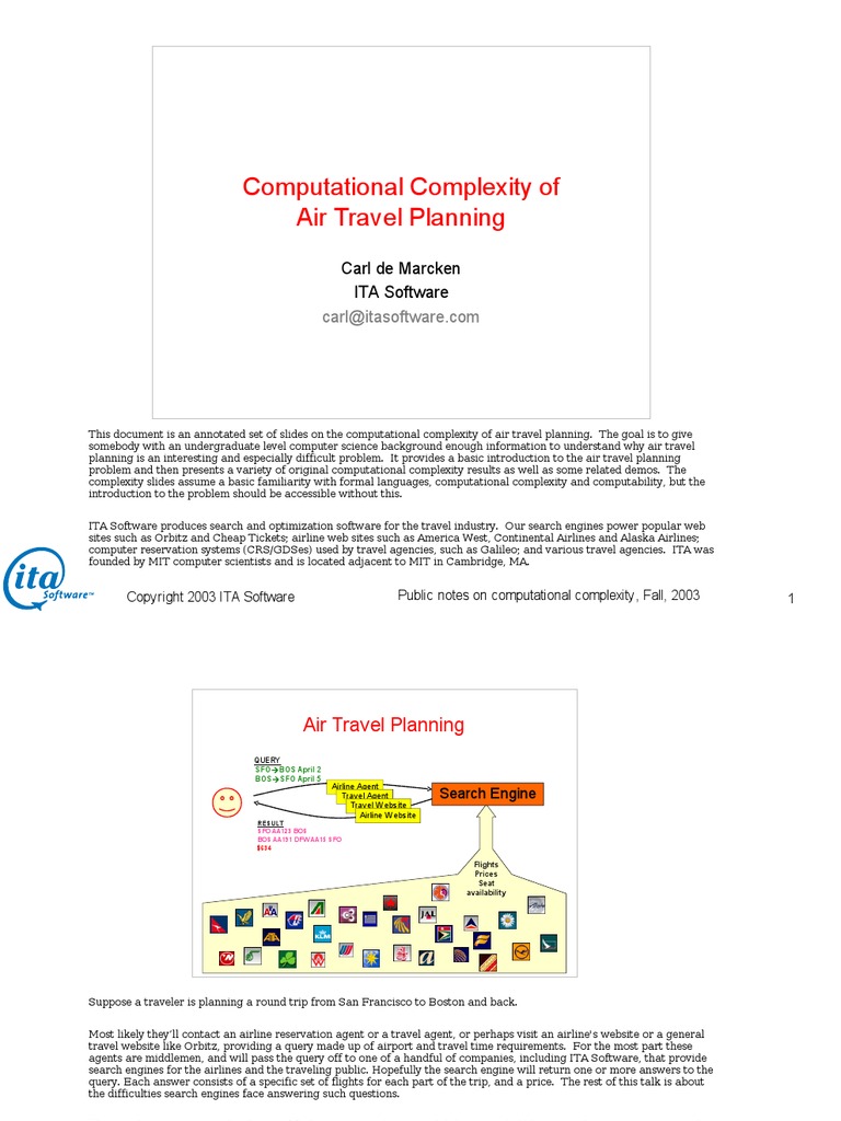 Computational Complexity of Air Travel Planning | PDF | Travel Agency ...