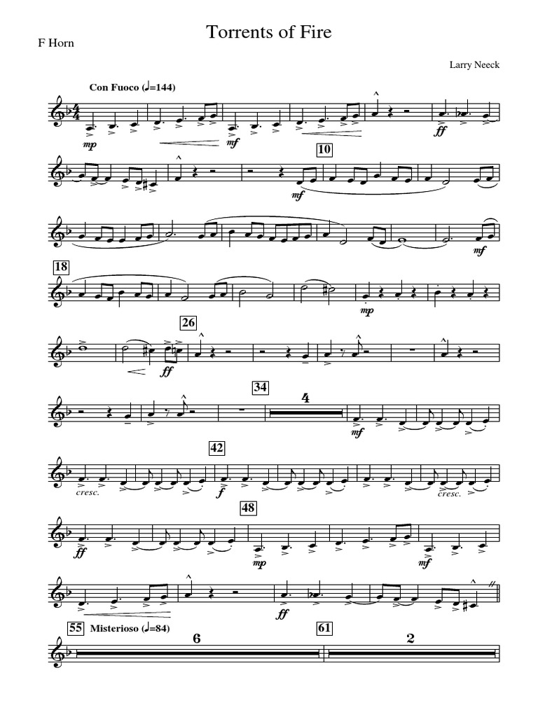 Torrents of Fire - Horn in F | PDF