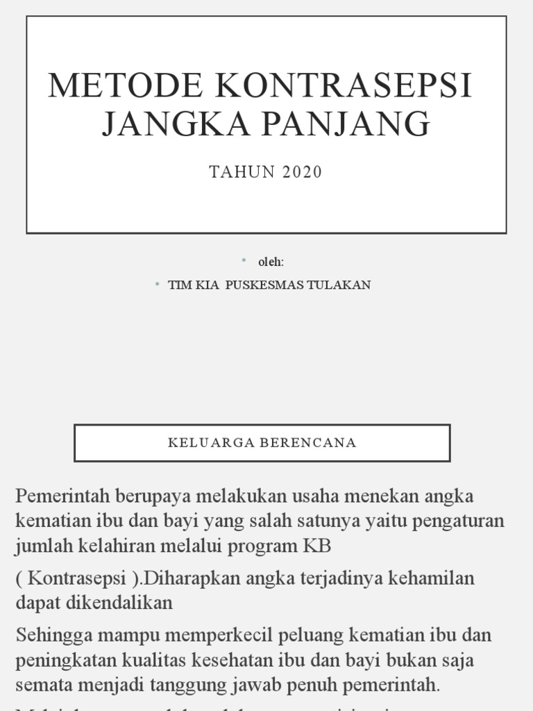 Keluarga Berencana MKJP | PDF | Kesehatan Holistik | Gaya Hidup