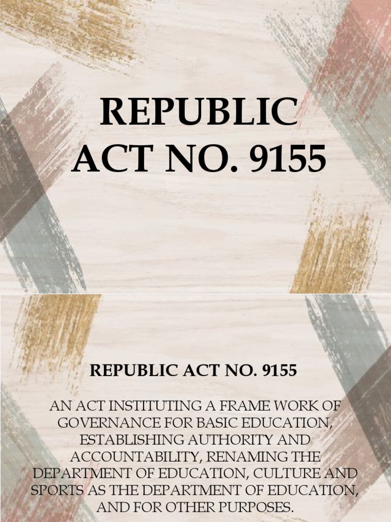Ra 9155 | PDF | Schools | Governance