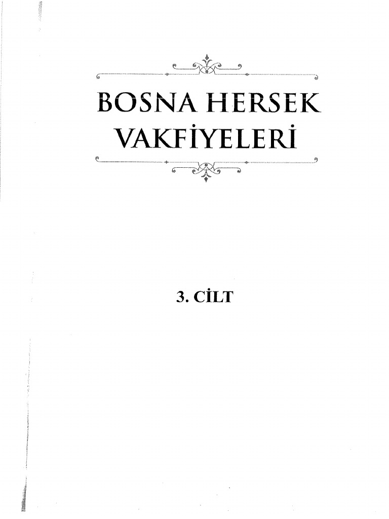 Bosna - Hersek Vakfiyleri Cilt 3 | PDF
