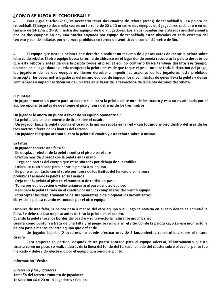 Como Se Juega El Tchoukball | PDF | Pelota | Arco y flecha