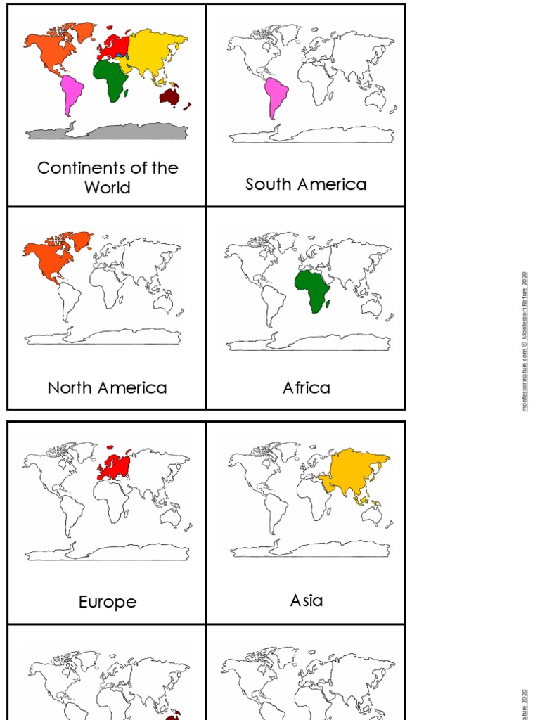 Continents of The World Montessori Nature | PDF | Continent | Media Freedom
