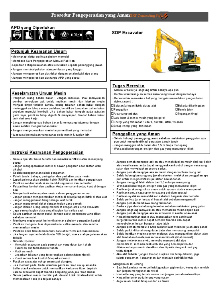 Sop Excavator | PDF