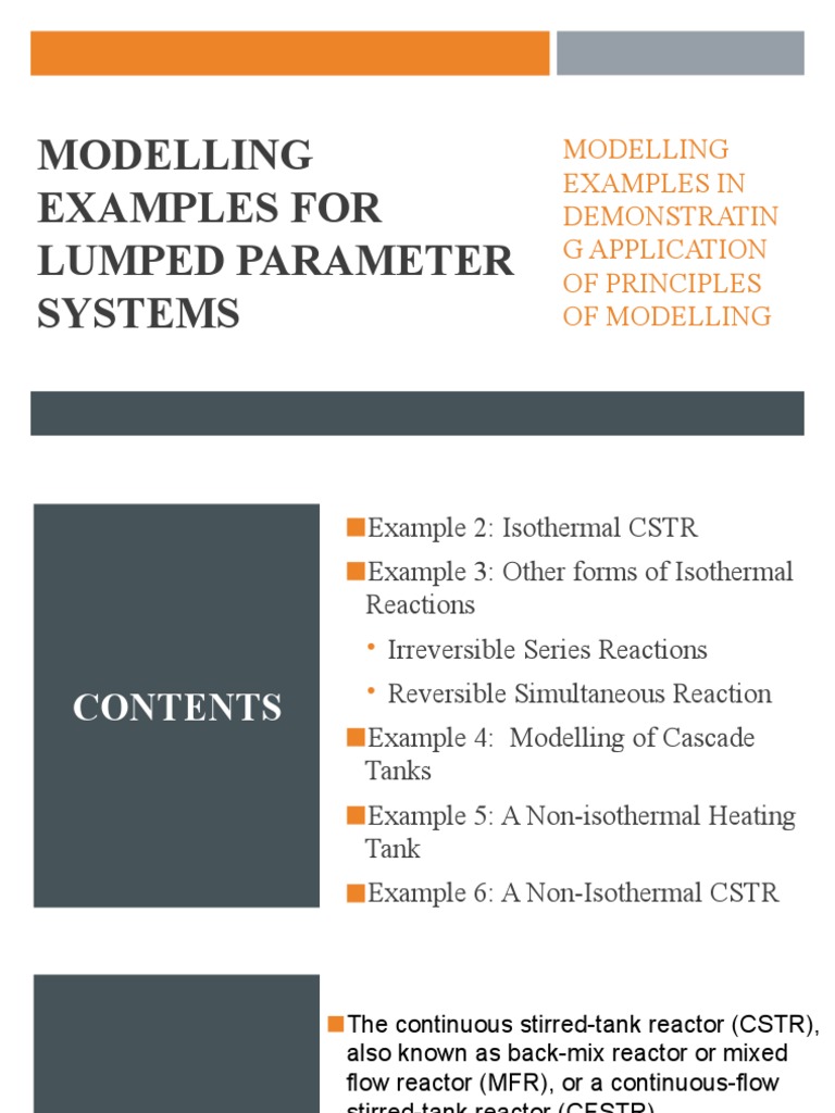 Modelling Examples For Lumped Parameter Systems | PDF | Chemical ...