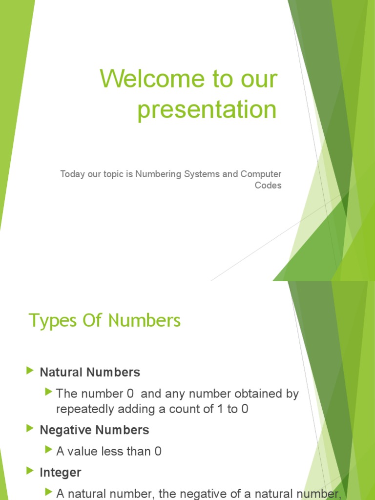 Welcome To Our Presentation: Today Our Topic Is Numbering Systems and ...