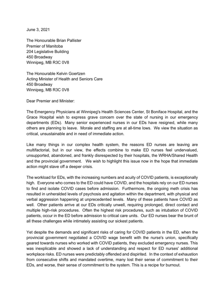 Letter of MD Support To RNs - Final | Download Free PDF | Nursing ...